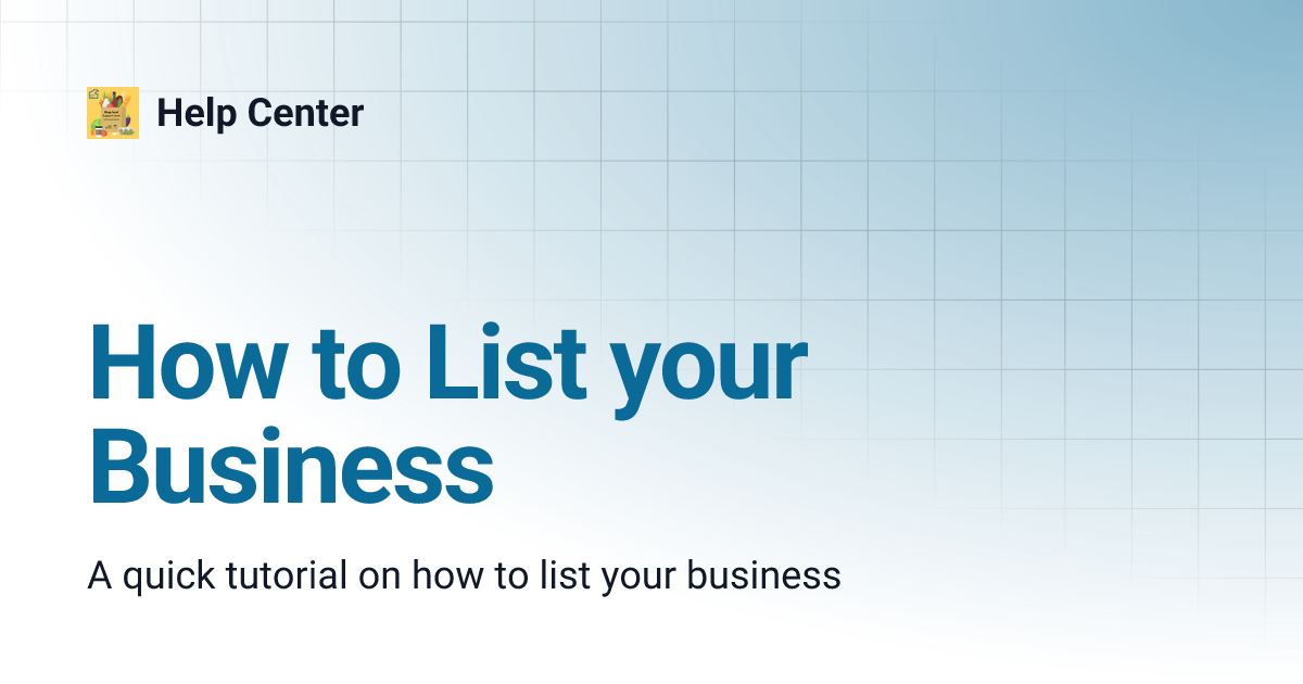 How to List your Business | Help Center